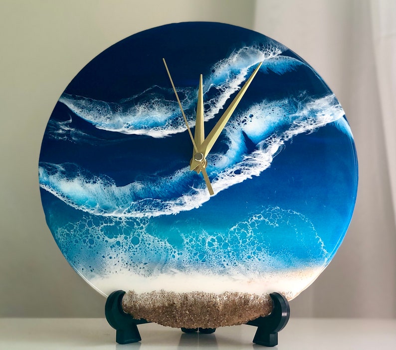 Custom Made Resin Clock Ocean Theme Wall Art | Etsy