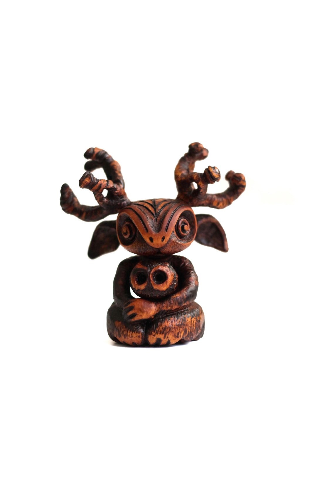 Wooden Cernunnos Figurine – Horned Forest God Statue With Movable Head ...