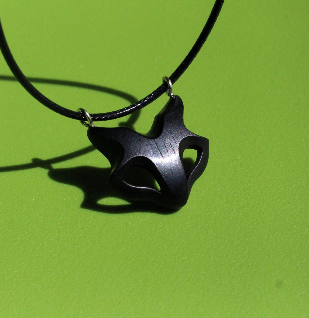 Wooden Pendant Cat on A Chain. Minimalistic Black Cat Head Necklace for ...