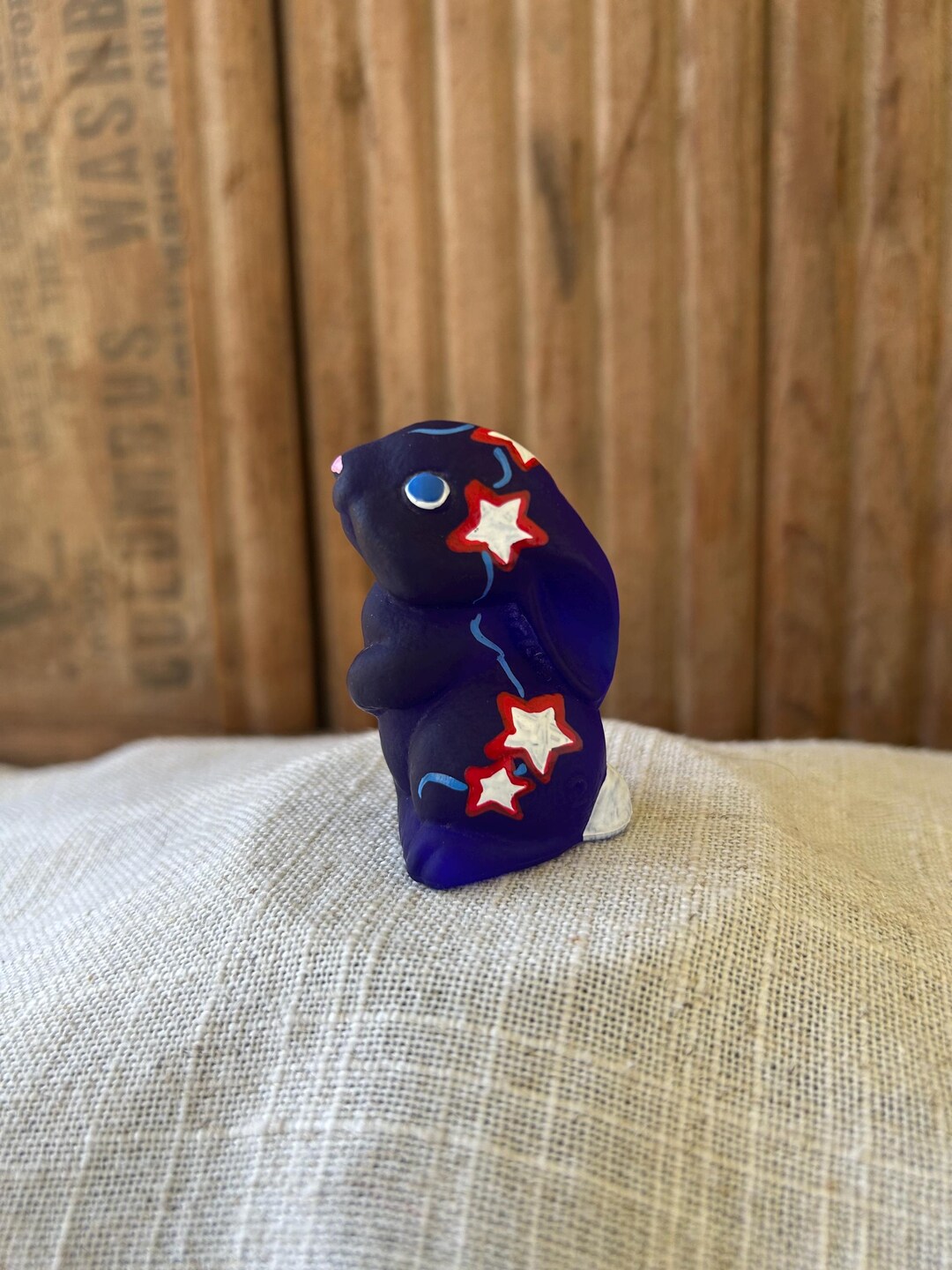 Vintage Boyd Glass "brian the Bunny" Hand-painted Patriotic July 4th ...