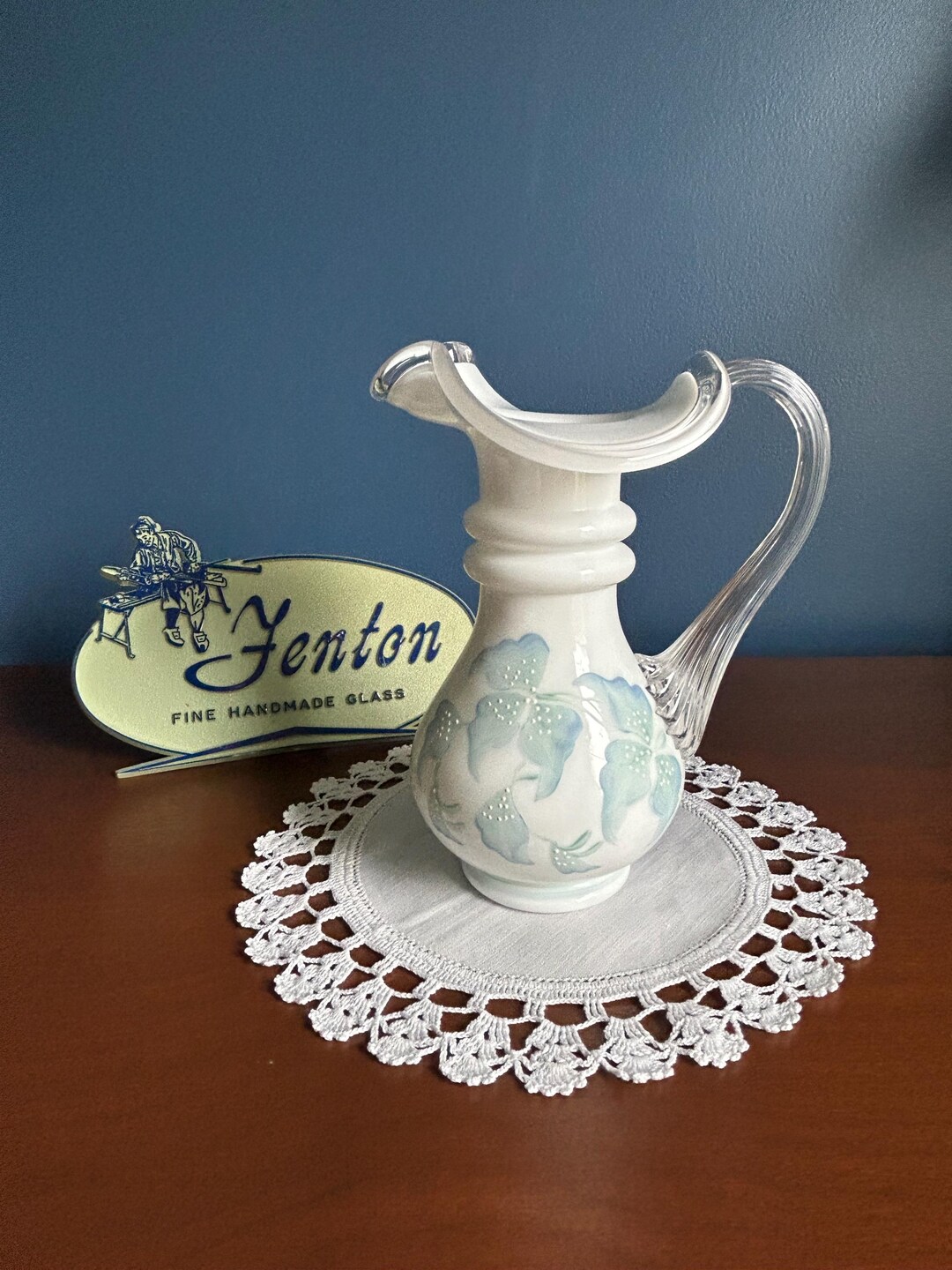 Vintage Fenton Morning Mist Family Signature Series 6 Inch Glass ...
