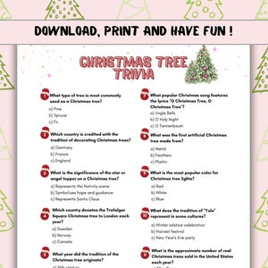 Test Your Holiday Knowledge: Printable Christmas Tree Trivia Game ...