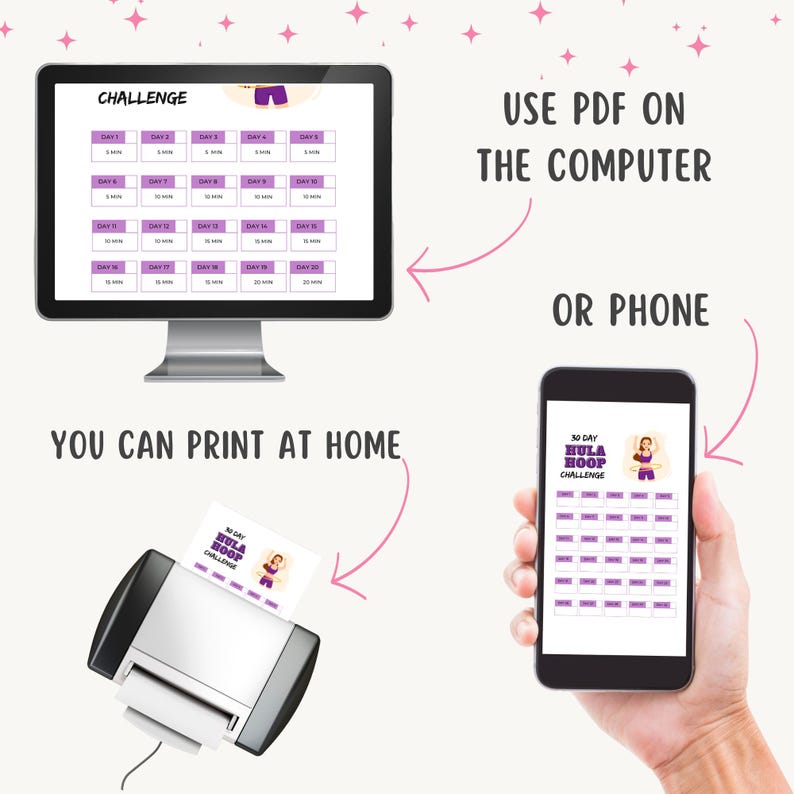 30-day Hula Hoop Challenge - Printable PDF Workout Plan | Transform ...