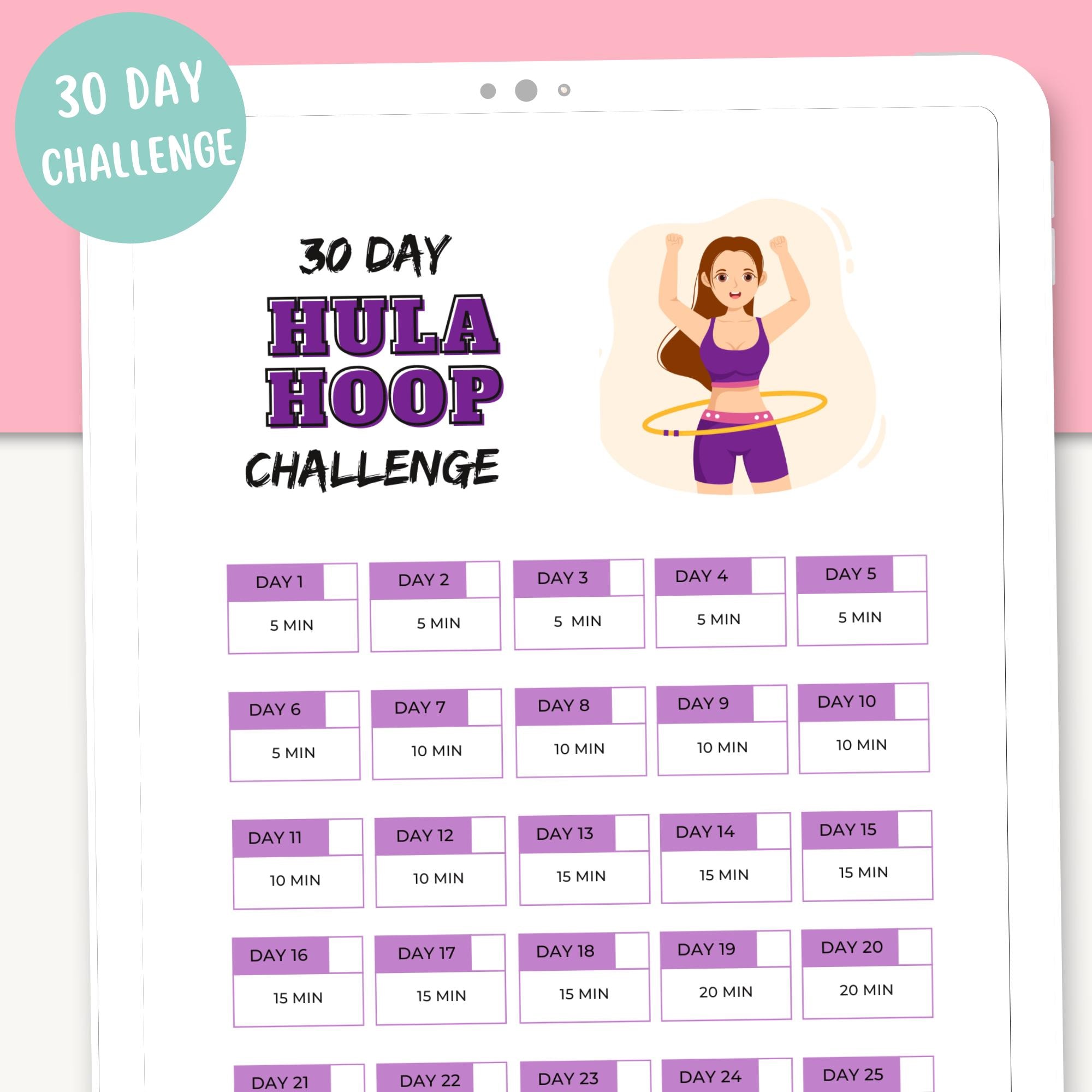 30-day Hula Hoop Challenge - Printable PDF Workout Plan | Transform Your Body With the 30-day ...