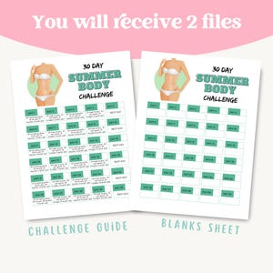 30-day Summer Body Challenge - Printable PDF Workout Plan | Lose Belly ...