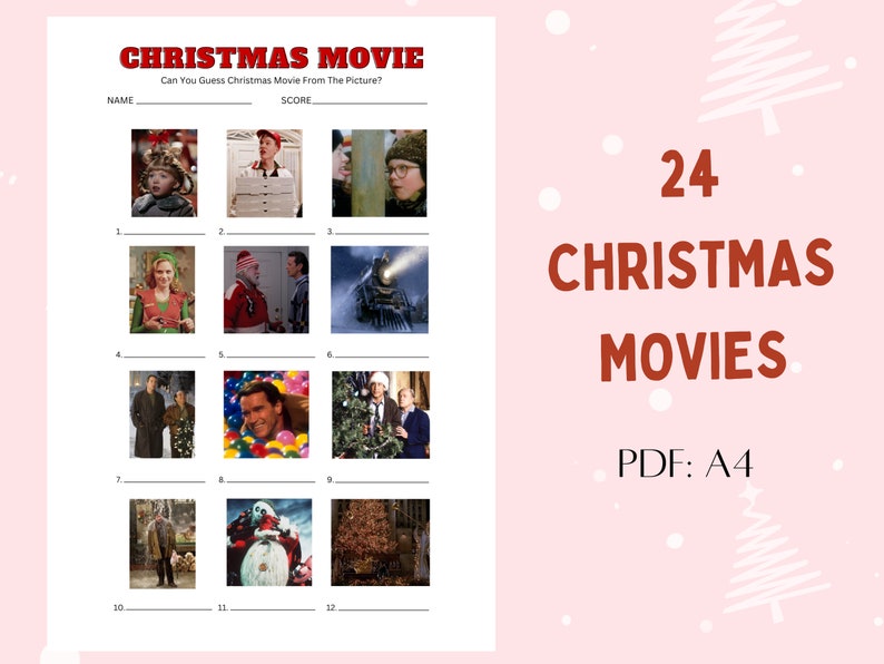 Christmas Movie Quiz | Guess the Movie Printable Game | Family Winter ...