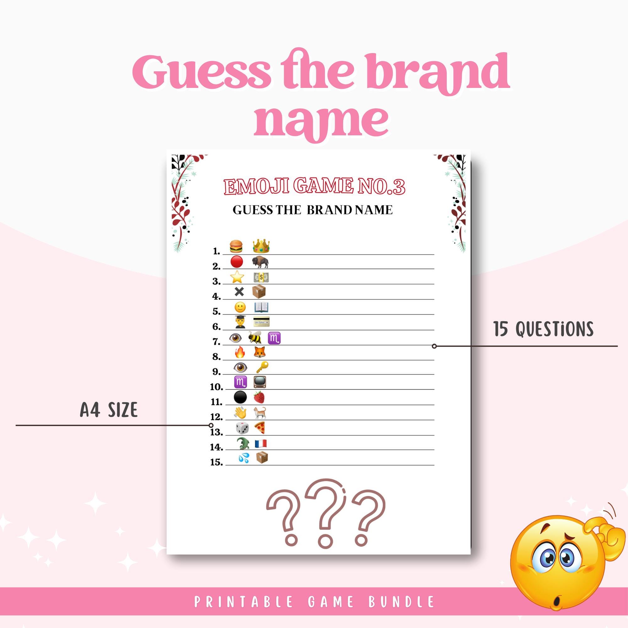 Guess the EMOJI Game | Printable 5 Game - 75 Questions | Team Building ...