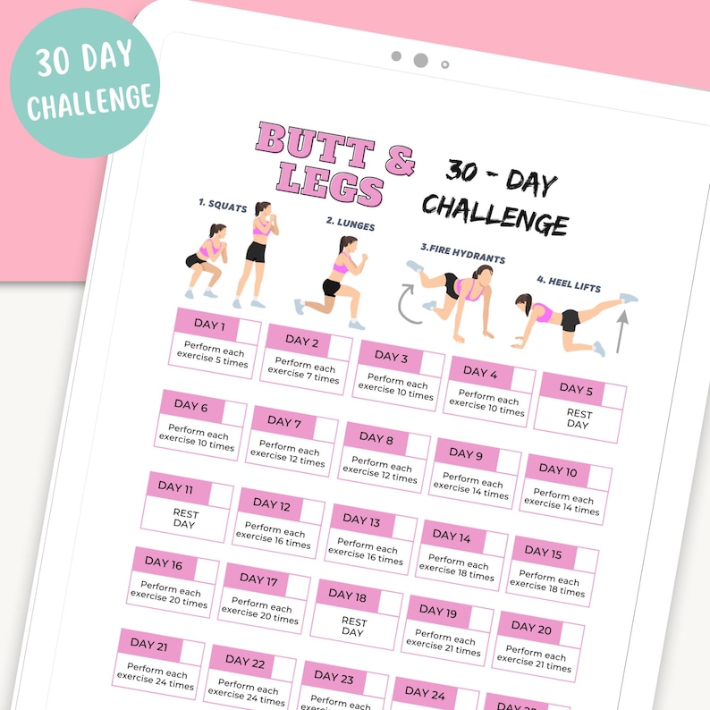 Get Fit for Summer With Our 30 Day Butt and Leg Challenge - PDF ...