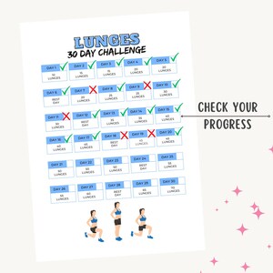 Printable Lunges Challenge - 30 Day Fitness Plan for Stronger Legs | 30 ...