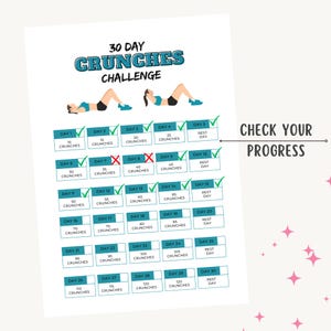 30-day Crunches Challenge - Printable PDF Workout Plan | Printable ...