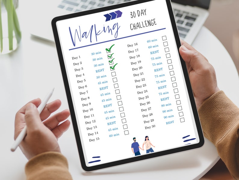 30 Day Walking Challenge | 30 Day Challenge | Digital Download | 30 Day ...