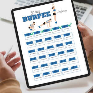 30 Day Challenge Digital Download Fitness Exercises Challenge Burpee ...