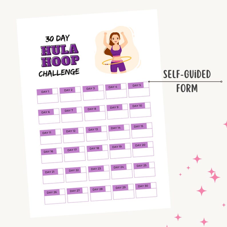 30-day Hula Hoop Challenge - Printable PDF Workout Plan | Transform ...