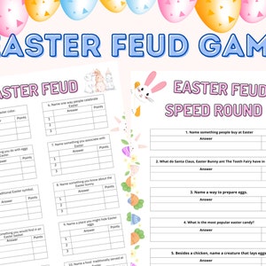 Easter Feud Game Printable PDF Fun Activity for Easter - Etsy