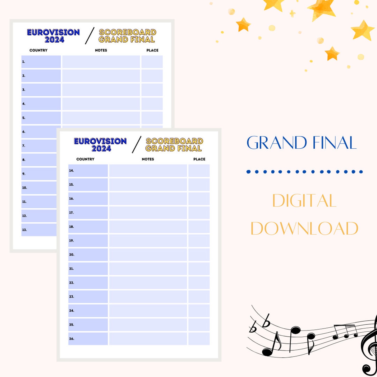 Eurovision Scoreboard Printable Score Sheets Eurovision Party ...