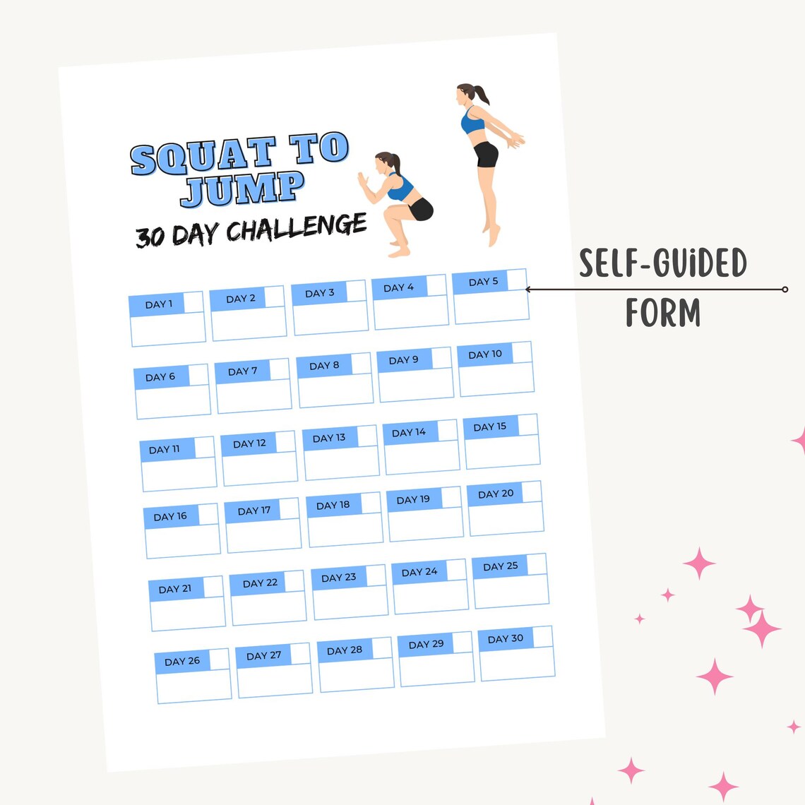 30-day Squat to Jump Challenge | Fitness Challenge PDF | Monthly ...
