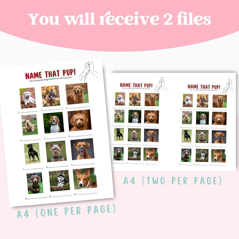 Name That Pup Quiz | Digital Download | Fun Dog Breed Guessing Game ...