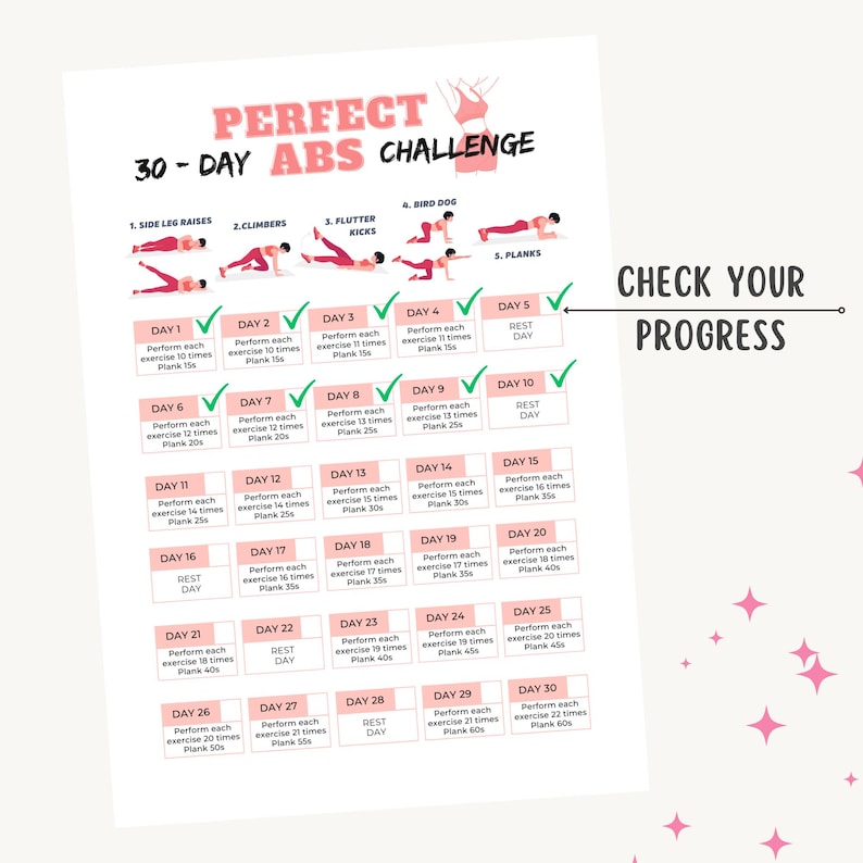 30 Day Perfect Abs Challenge | Lose Belly Fat Challenge | Digital ...