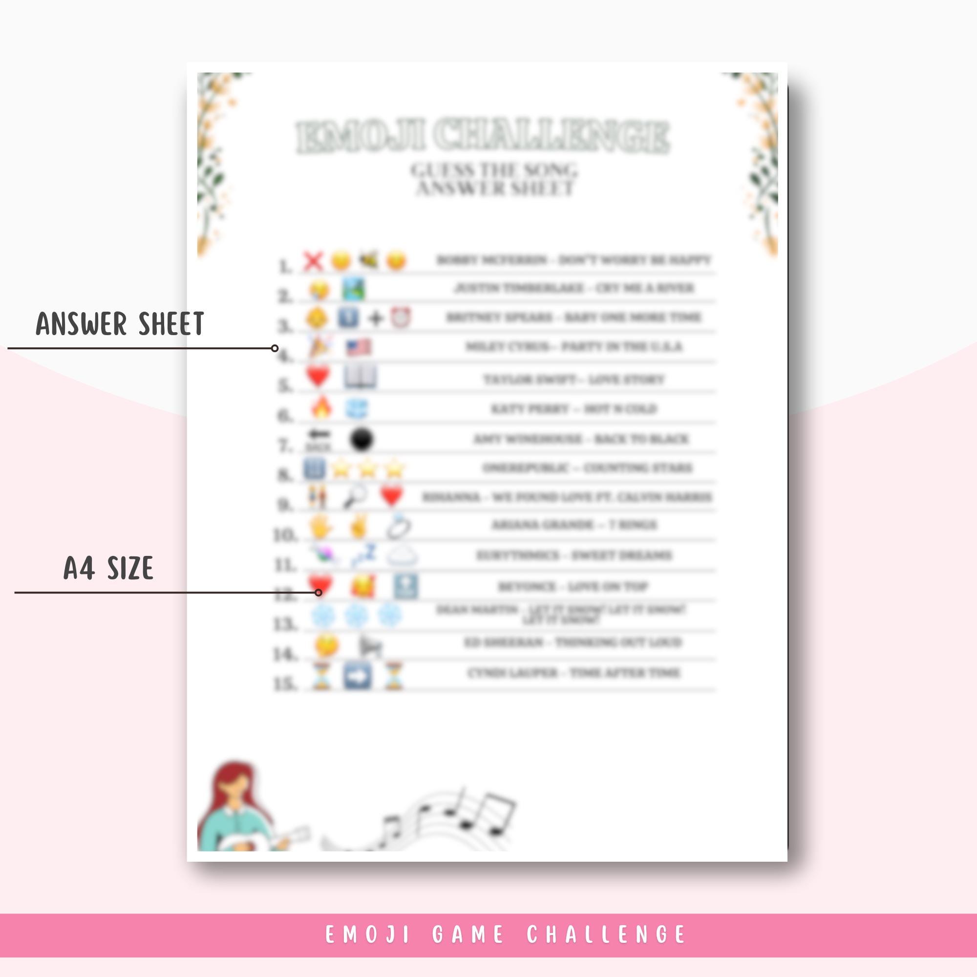 Guess the EMOJI Game | Printable Game - 15 Questions | Team Building ...