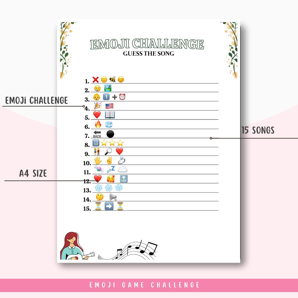Guess the EMOJI Game | Printable Game - 15 Questions | Team Building ...