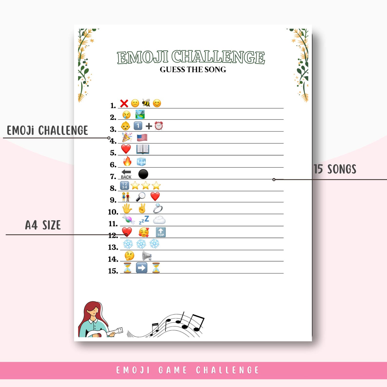 Guess the EMOJI Game | Printable Game - 15 Questions | Team Building ...