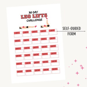30-day Leg Lifts Challenge: Printable PDF Workout Plan for Toned Legs ...