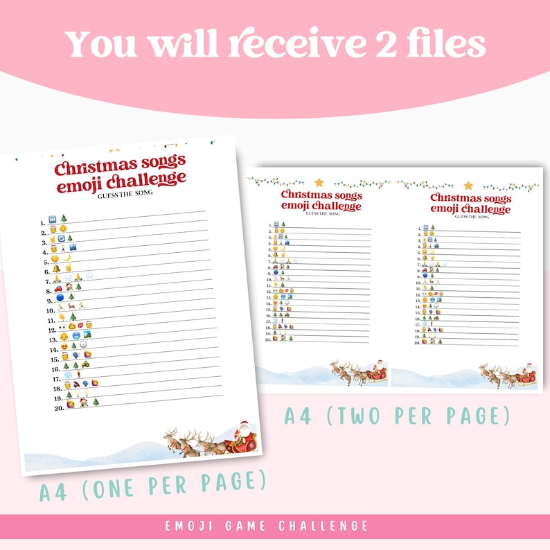 Printable Christmas Emoji Challenge, Guess 20 Christmas Songs by Emoji ...