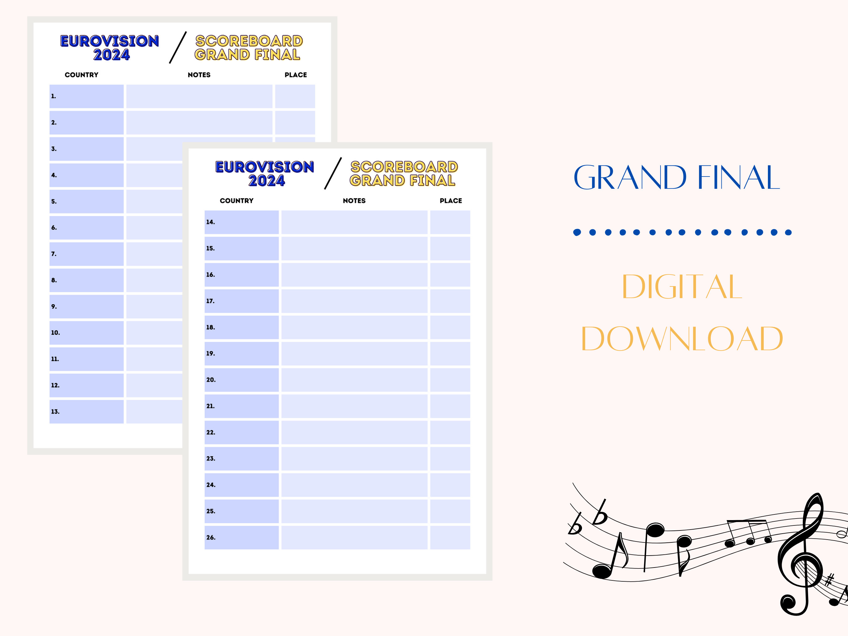 Eurovision Scoreboard Printable Score Sheets Eurovision Party ...