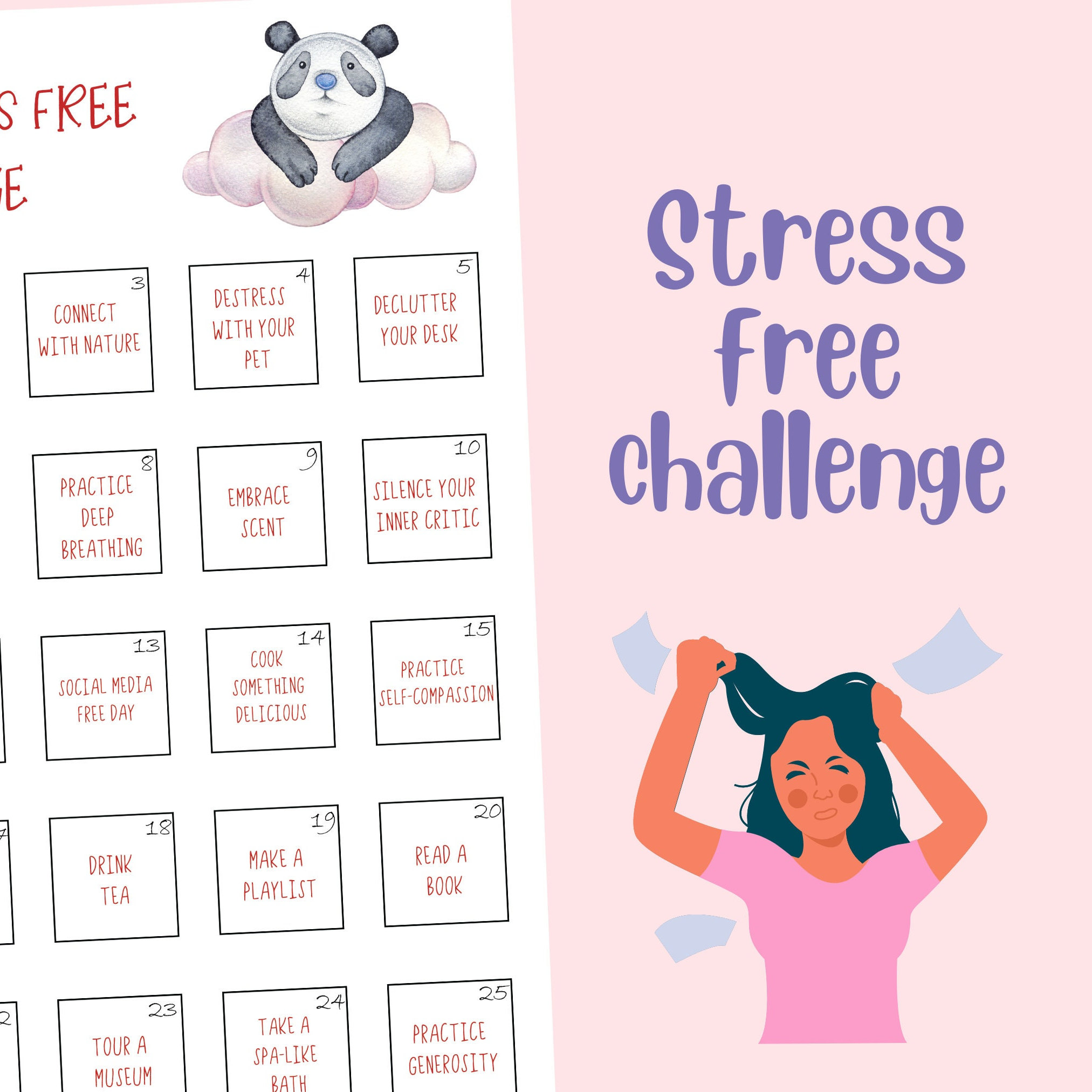Stress Free 30 Day Challenge 30 Day Challenge Printable Digital ...