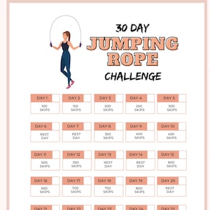 30 Day Jumping Rope Challenge 30 Day Challenge Printable Digital ...