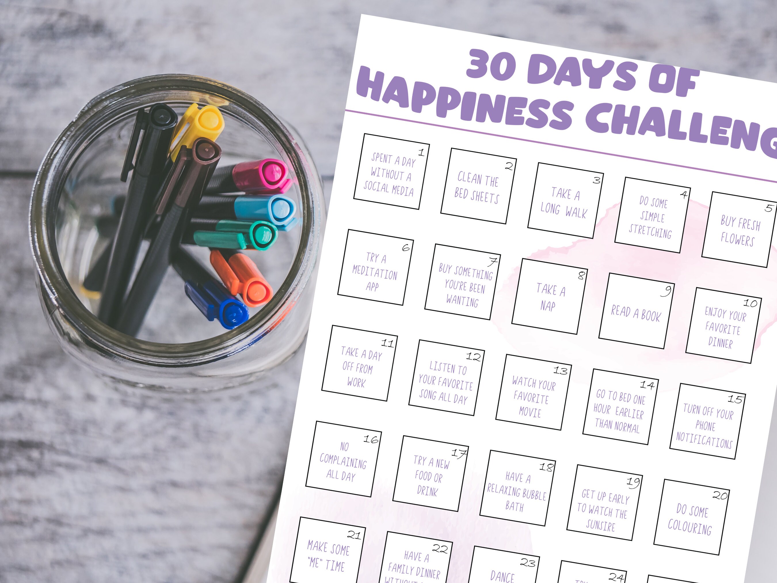 30 Day Self Love Challenge | 30 Day Challenge Tracker | Monthly ...
