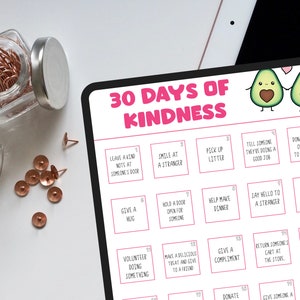 30 Days of Kindness Challenge 30 Day Challenge Printable Digital ...