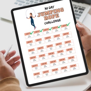 30 Day Jumping Rope Challenge 30 Day Challenge Printable Digital ...