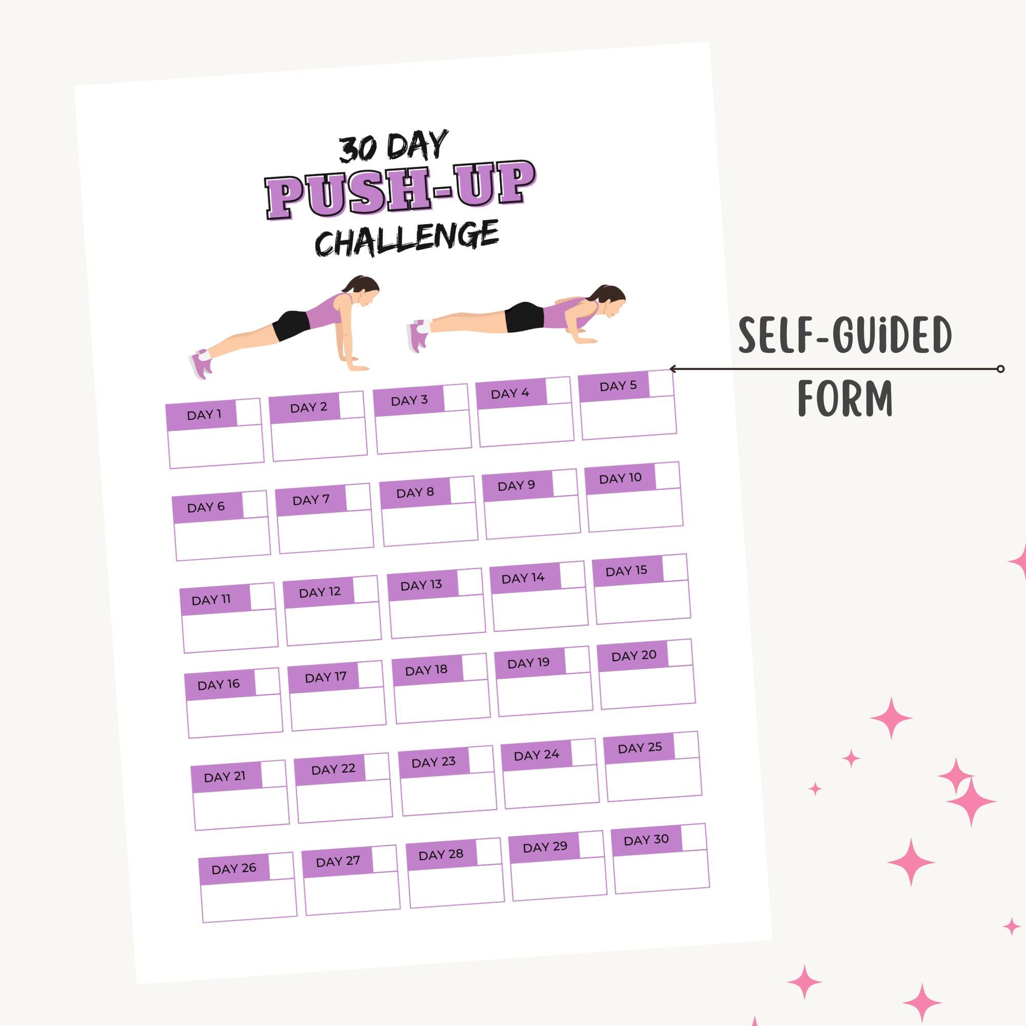 30 Day Push up Challenge | 30 Day Challenge Printable | Digital ...