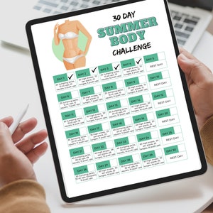 30-day Summer Body Challenge Printable PDF Workout Plan Lose Belly Fat ...