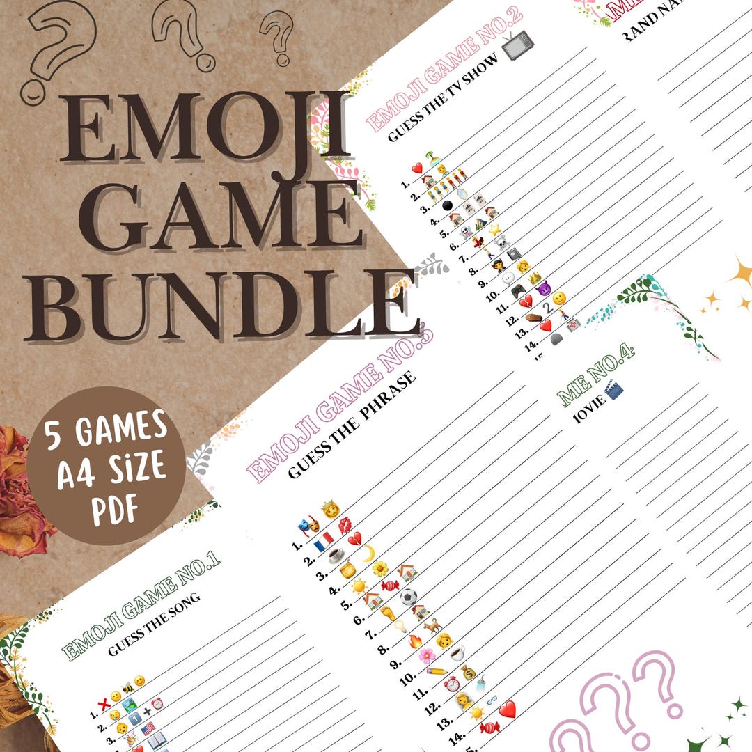 Guess the EMOJI Game | Printable 5 Game - 75 Questions | Team Building ...