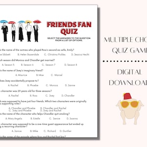 Friends Printable Game Pack - Test Your Knowledge of the Beloved TV ...