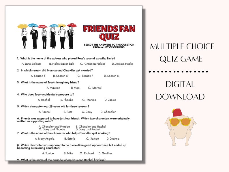 Friends Printable Game Pack - Test Your Knowledge of the Beloved TV ...