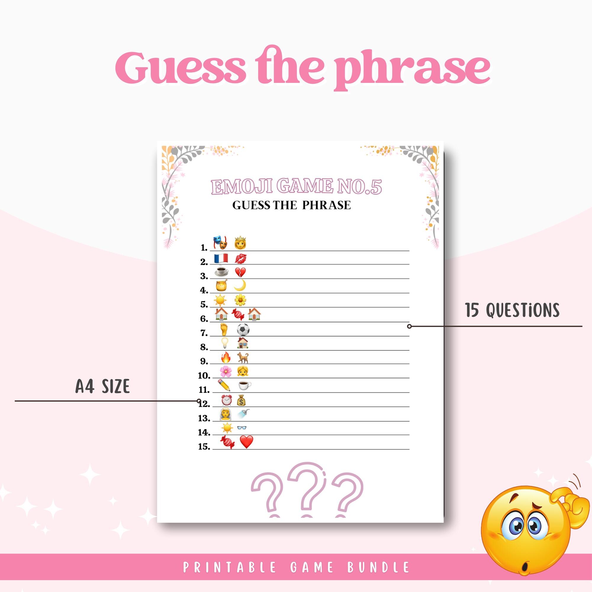 Guess the EMOJI Game | Printable 5 Game - 75 Questions | Team Building ...