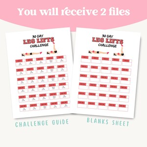 30-day Leg Lifts Challenge: Printable PDF Workout Plan for Toned Legs ...