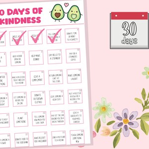 30 Days of Kindness Challenge 30 Day Challenge Printable - Etsy