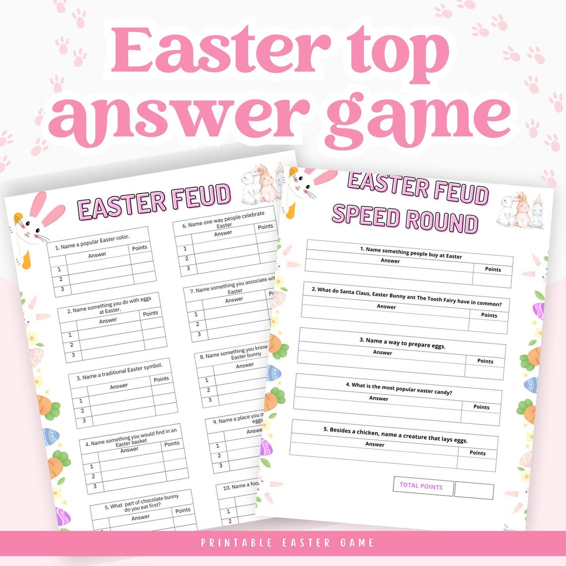 Easter Feud Game Printable PDF | Fun Activity for Easter Celebration ...