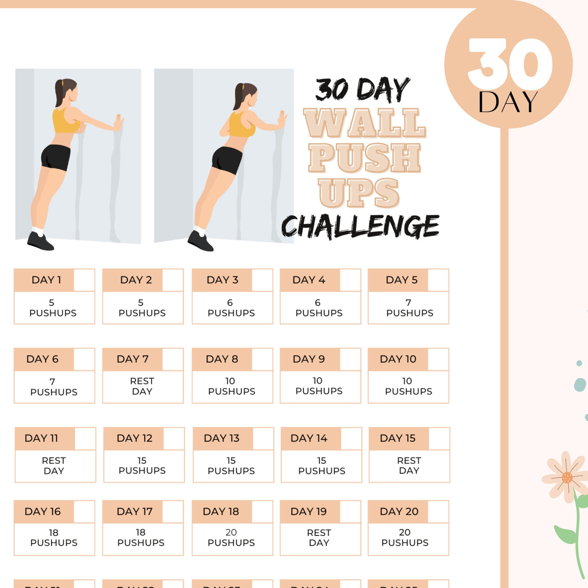 Build Upper Body Strength With A 30 Day Wall Push Up Challenge