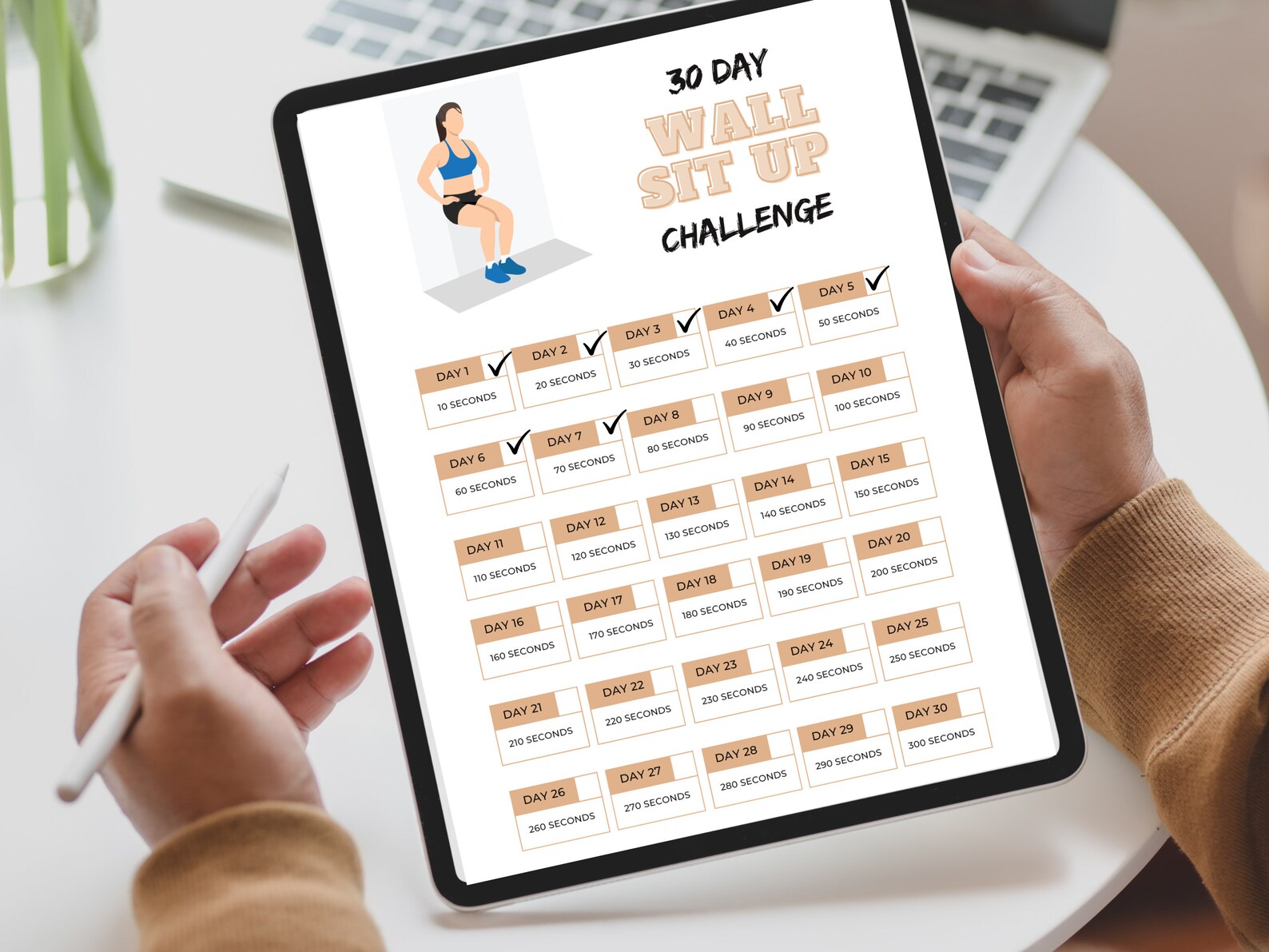 30 Day Sit up Challenge PDF Digital Download 30 Day Fitness Challenge ...