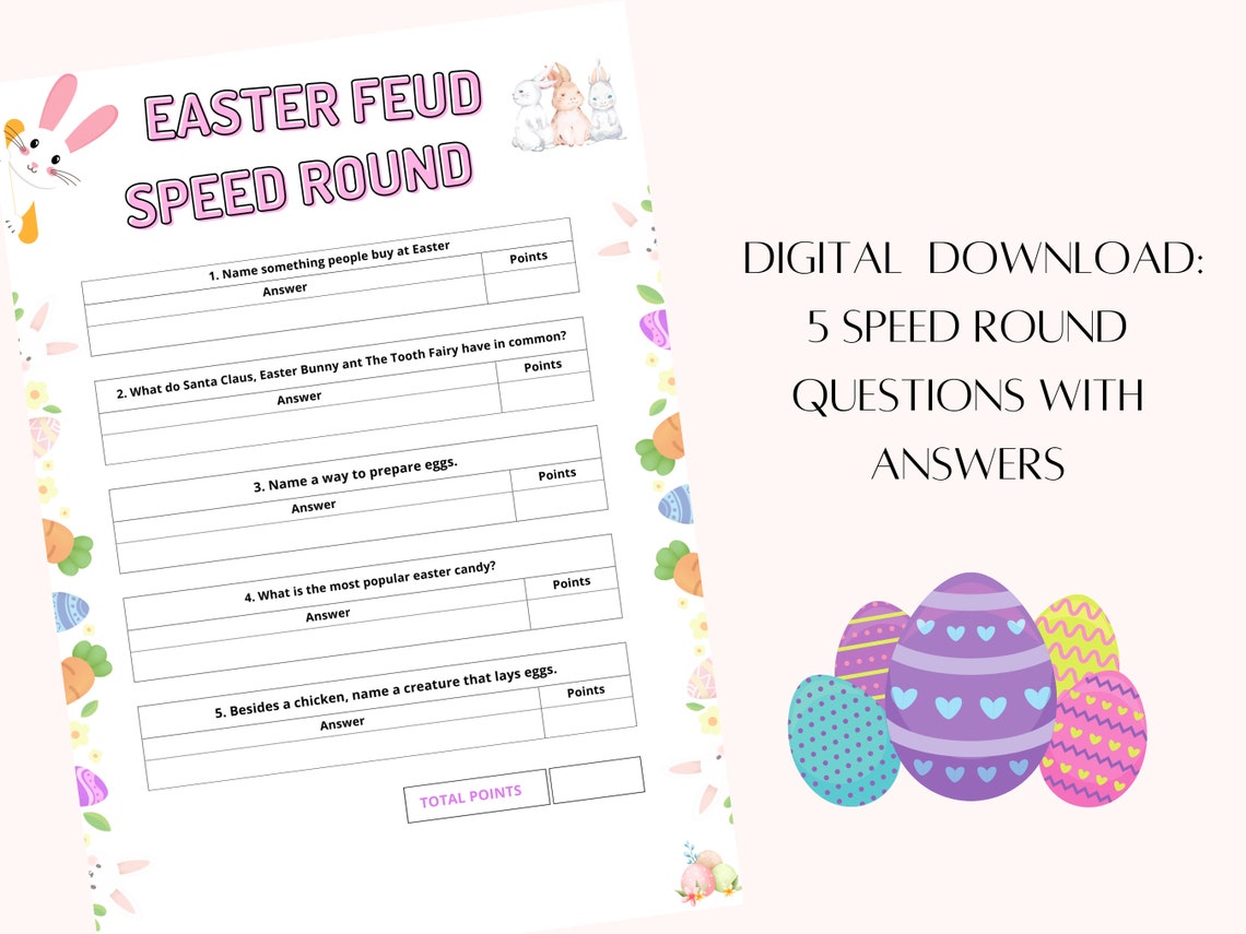 Easter Feud Game Printable PDF Fun Activity for Easter - Etsy