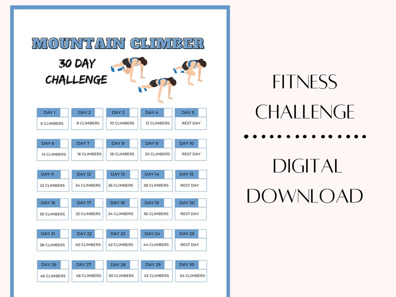 30-day Mountain Climber Challenge: Tone Your Core and Improve Endurance ...