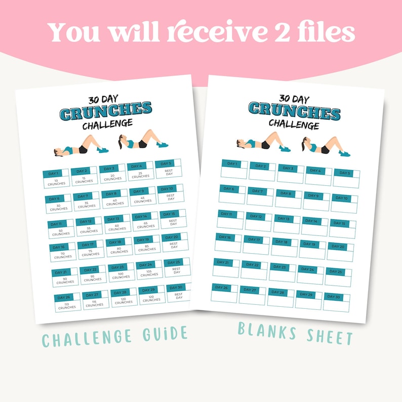 30-day Crunches Challenge - Printable PDF Workout Plan | Printable ...