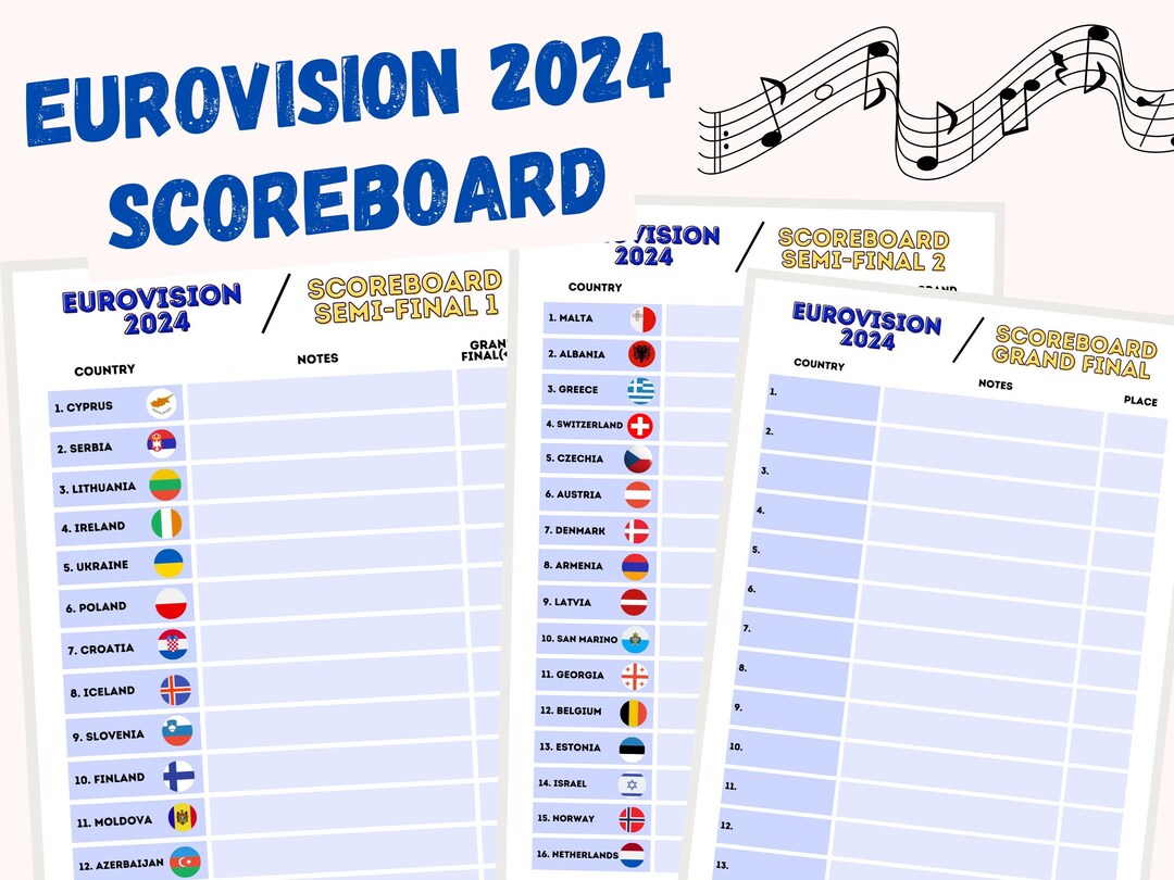 Eurovision Scoreboard Printable Score Sheets Eurovision Party ...
