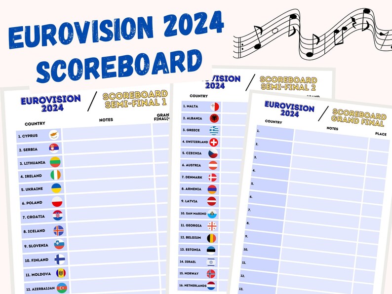 Eurovision Scoreboard Printable Score Sheets Eurovision Party ...