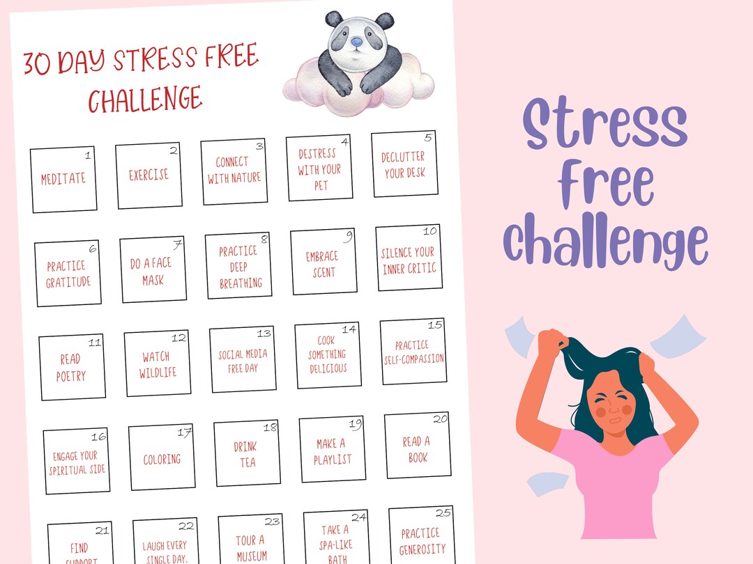 Stress Free 30 Day Challenge 30 Day Challenge Printable - Etsy